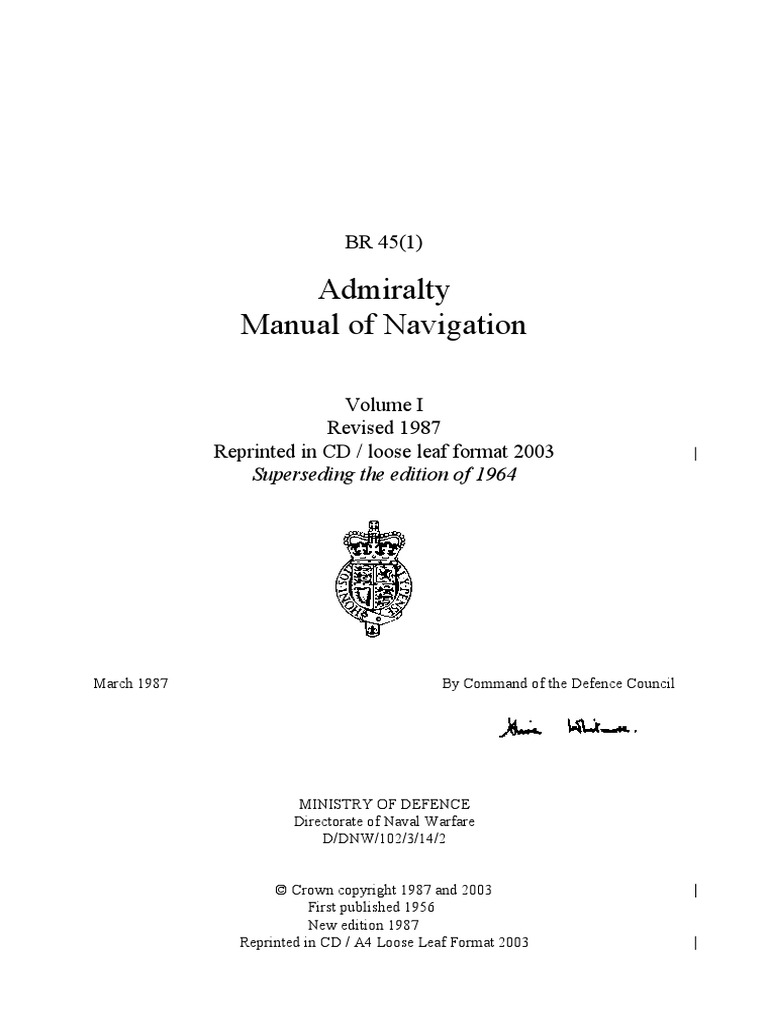 Admiralty Manual Of Navigation 2003 Edition Pdf Pdf Navigation