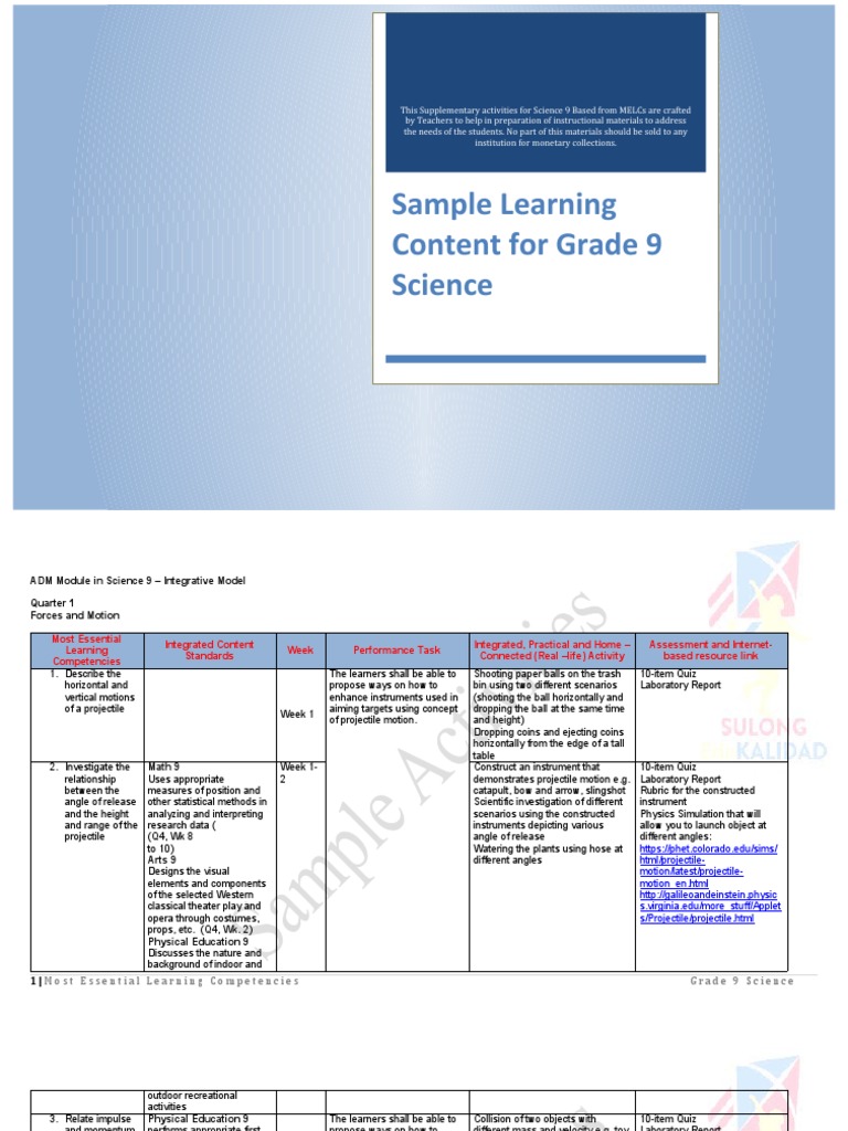 ADM-Sample Content-in-Science 9 | Download Free PDF | Chemical ...