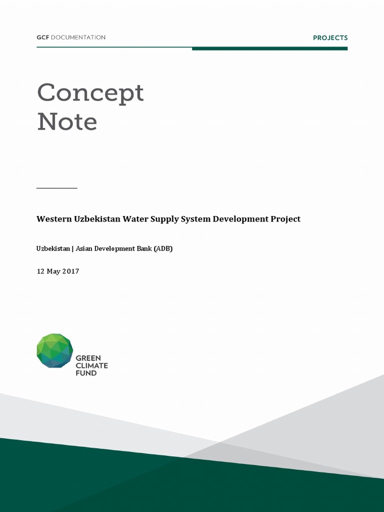 Concept Note - Western Uzbekistan Water Supply System Development Project - ADB - 2017 | PDF ...