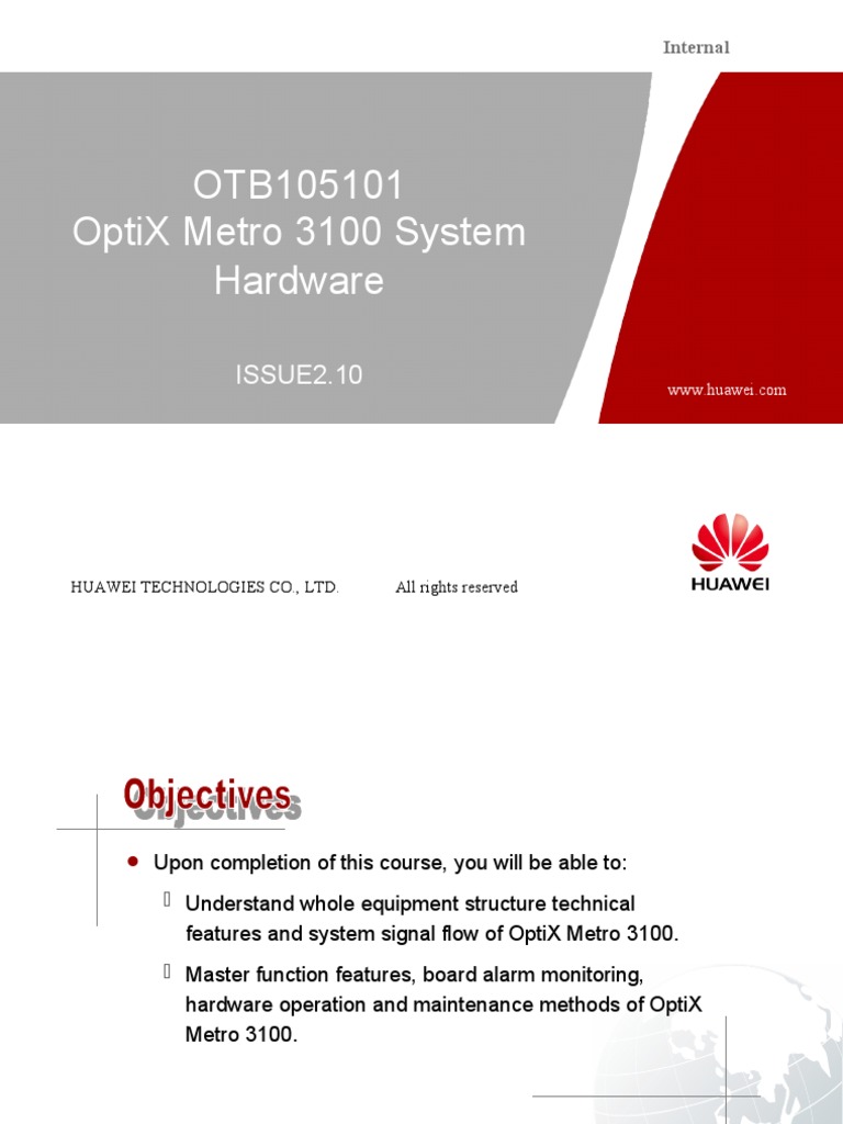 OTB105101 OptiX Metro 3100 System Hardware ISSUE2.10 | PDF ...