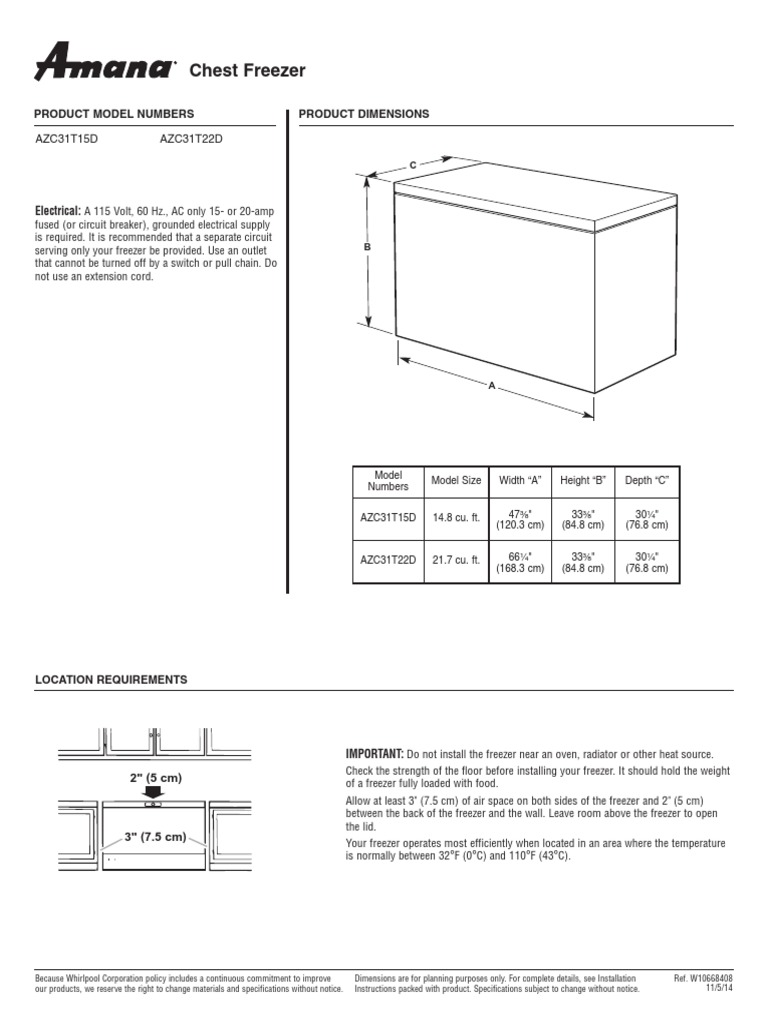 Amana dimension-guide-W10668408-D-AM | PDF | Refrigerator | Alternating ...