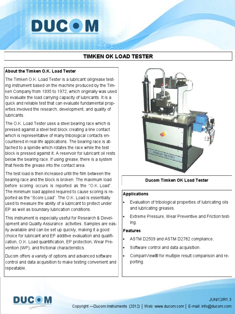 Astm d2509-dds - Timken O.K. Load PDF | PDF | Bearing (Mechanical ...