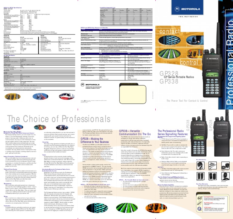 GP328&338 Brochure | PDF | Frequency Modulation | Radio