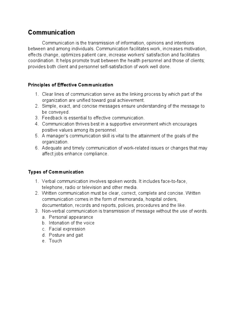 Communication: Principles of Effective Communication | PDF | Code ...