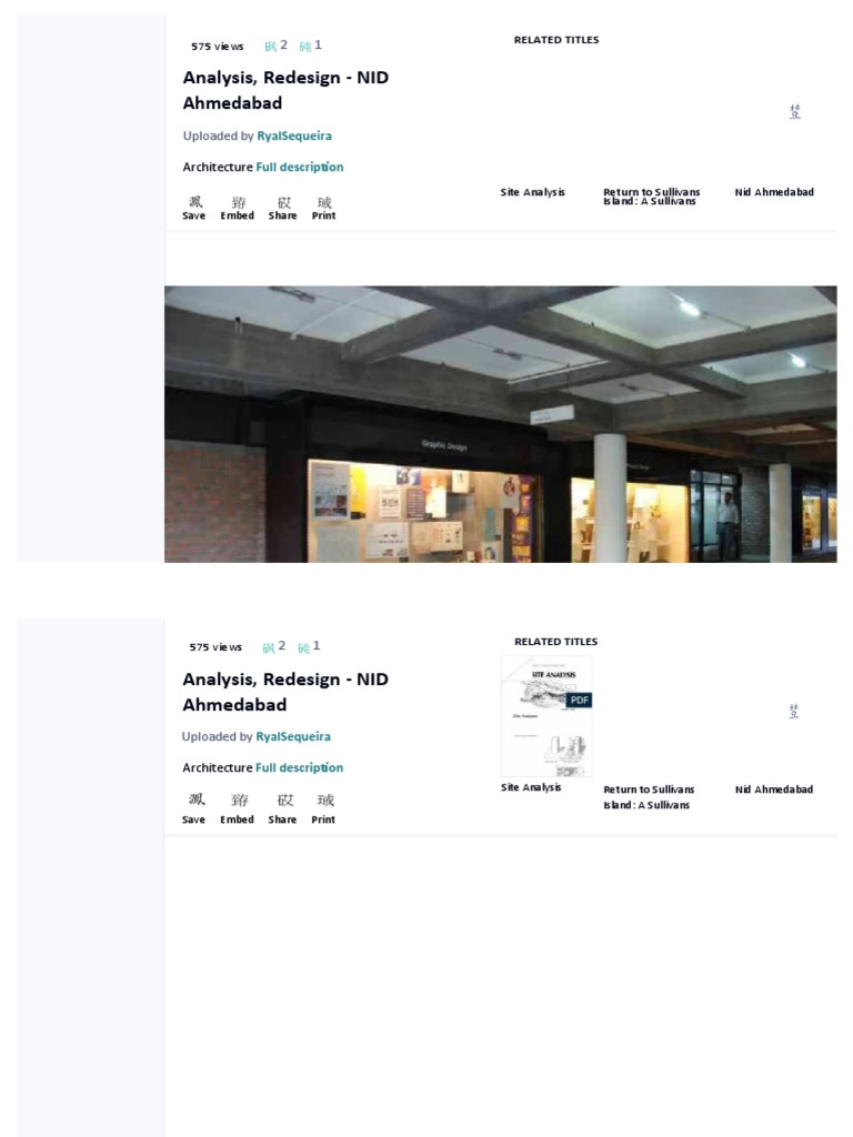 Analysis, Redesign - NID Ahmedabad: Architecture | PDF | Engineering ...