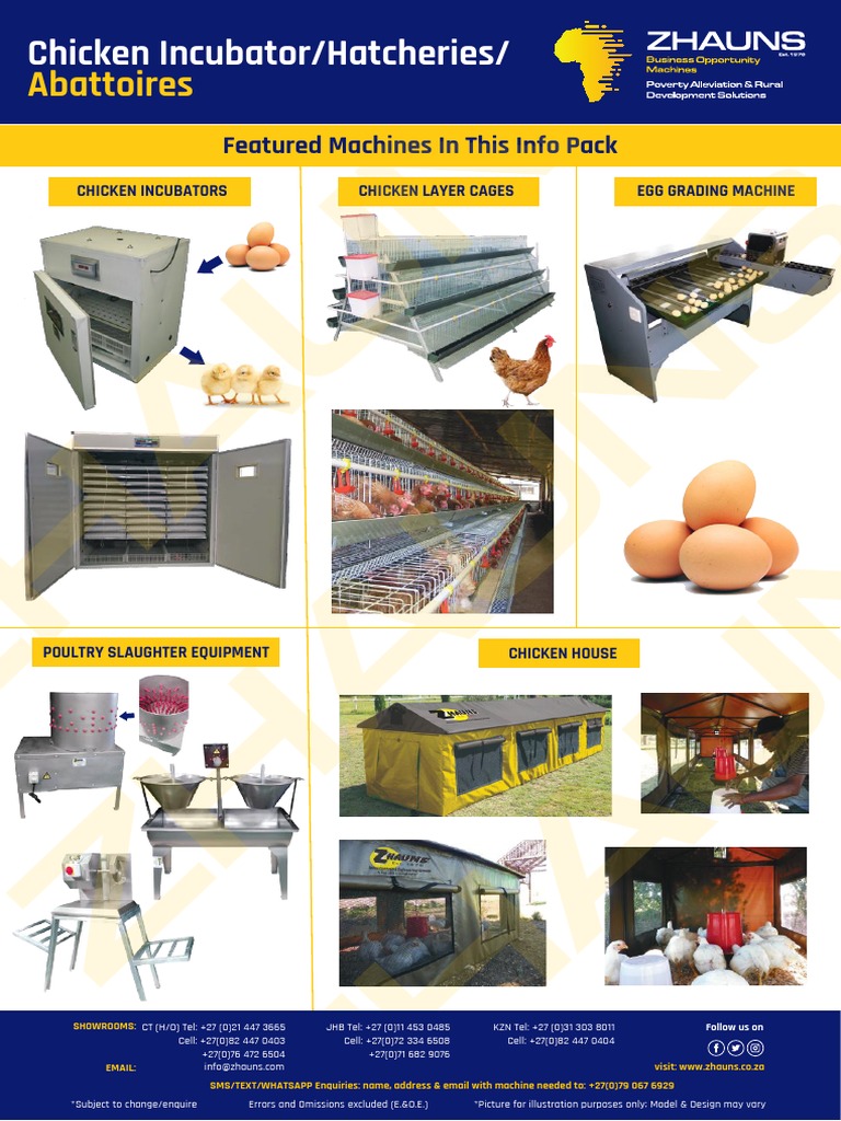 Chicken Incubators Hatcheries Abattoires | PDF | Chicken | Aviculture