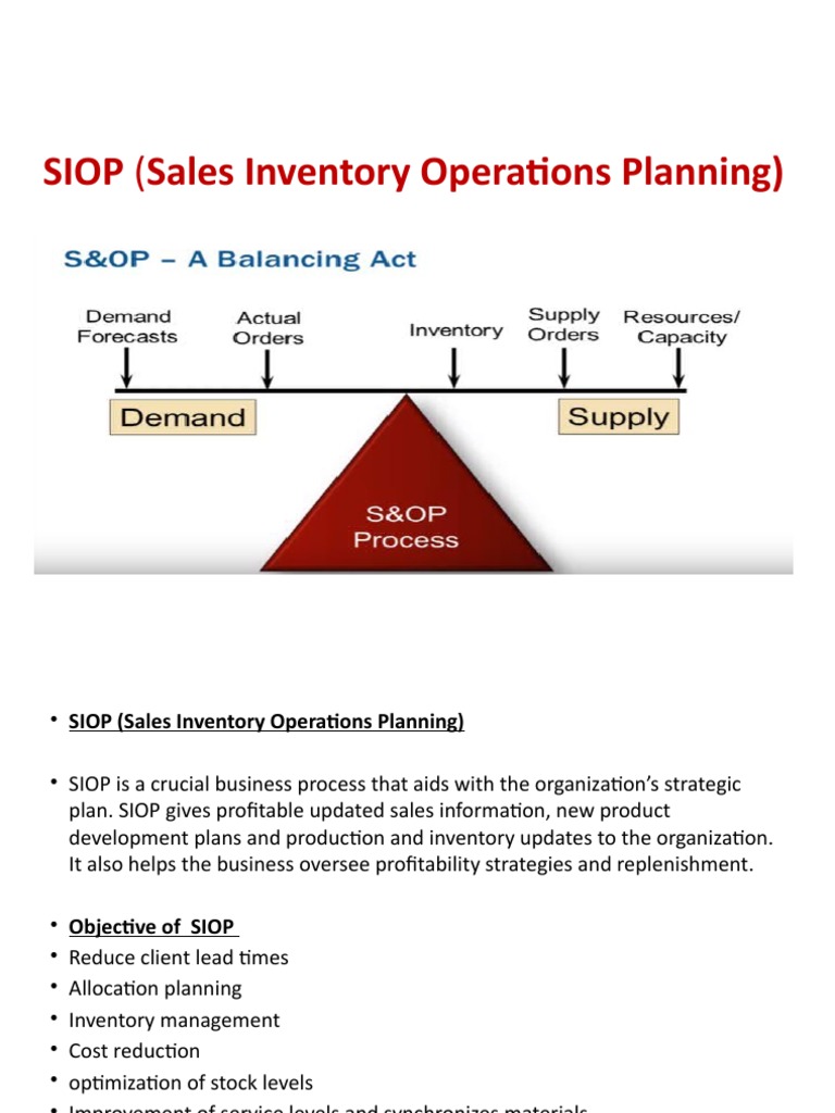 Understanding SIOP in Manufacturing | PDF | Inventory | Forecasting