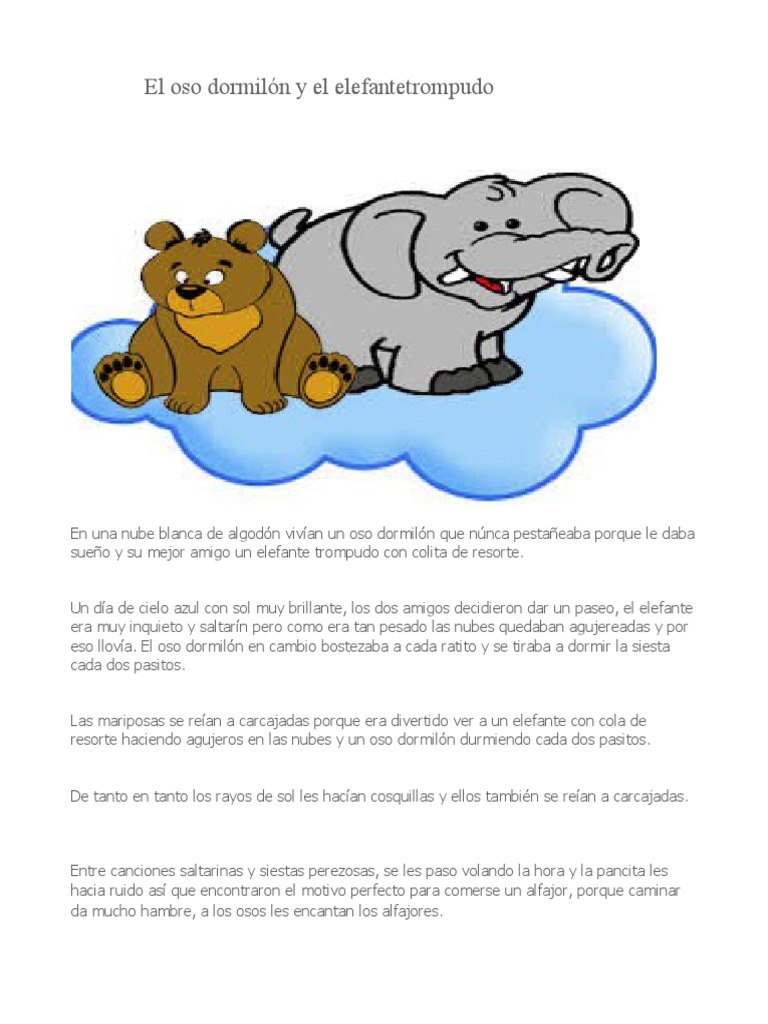 El Oso Dormilón y El Elefantetrompudo | PDF | Libros para adolescentes ...