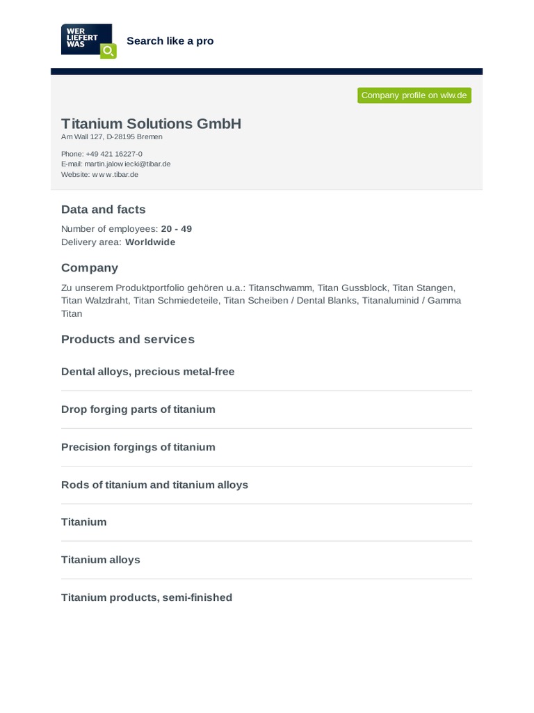 Titanium Solutions GMBH