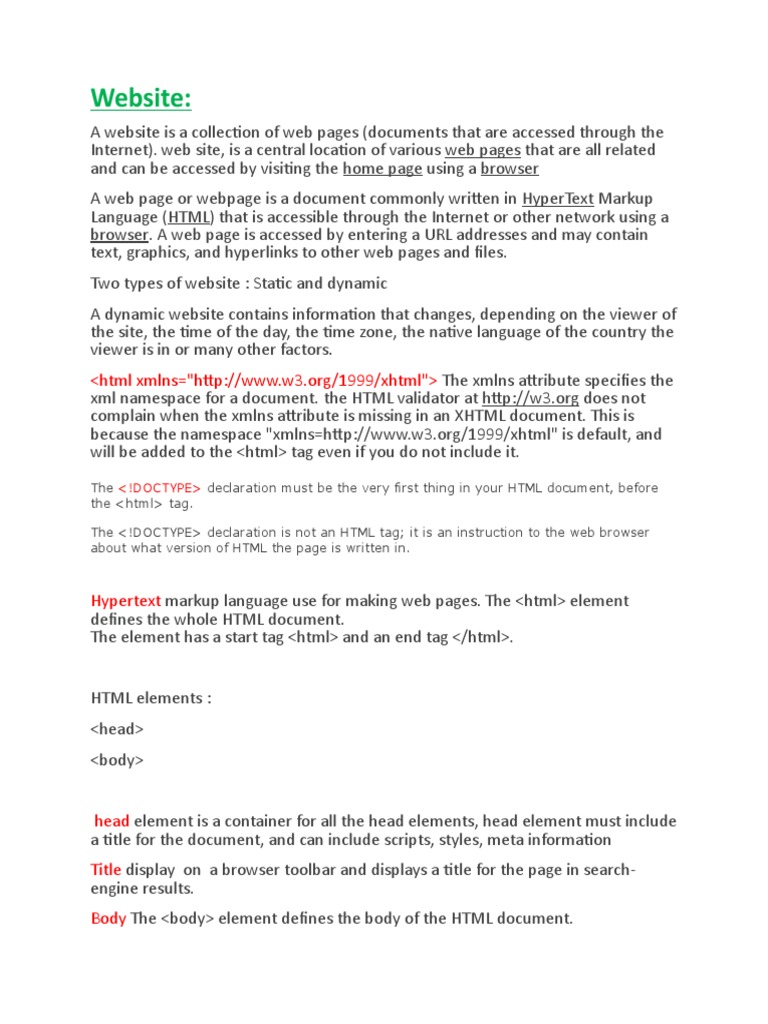 HTML Notes | PDF | Html | Html Element