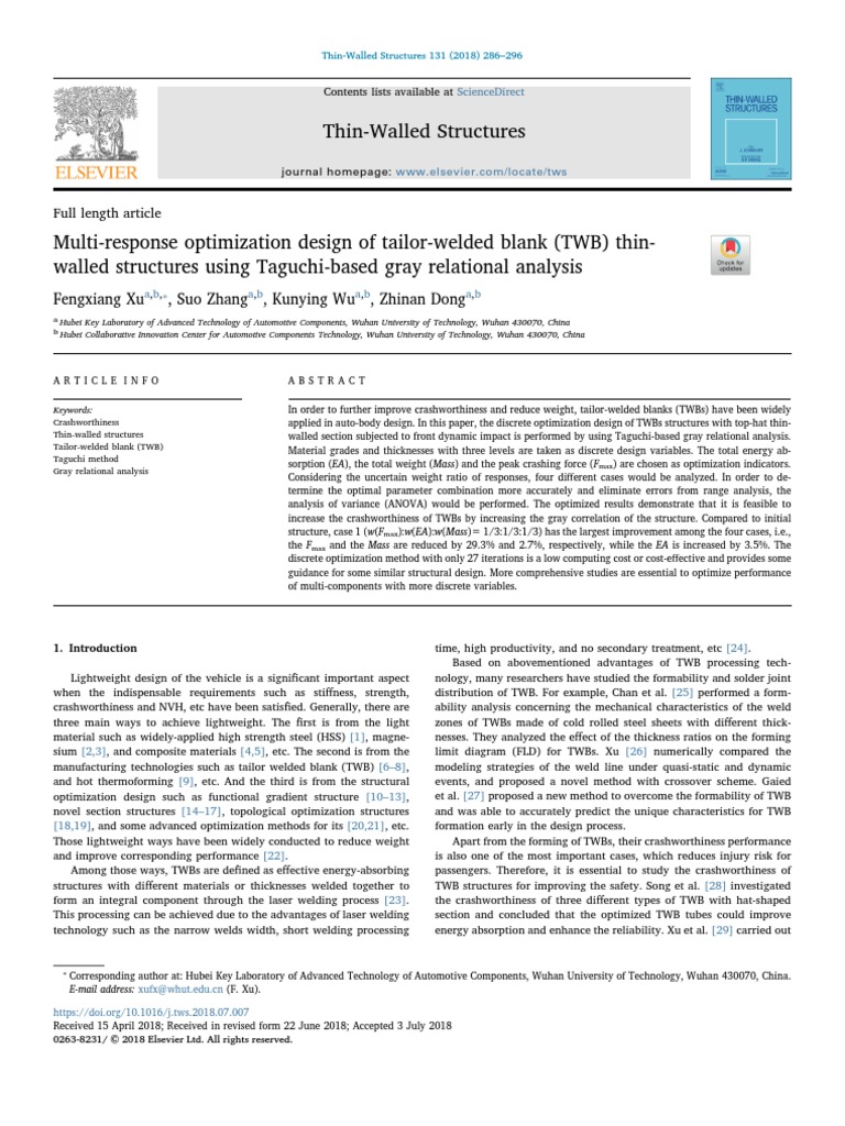 Thin-Walled Structures: Full Length Article | PDF | Deformation ...