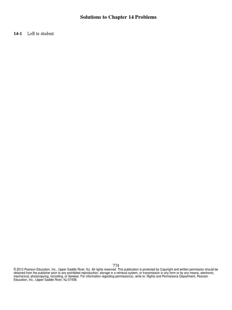 Chapter 14 Solutions | PDF | Photocopier | Copyright