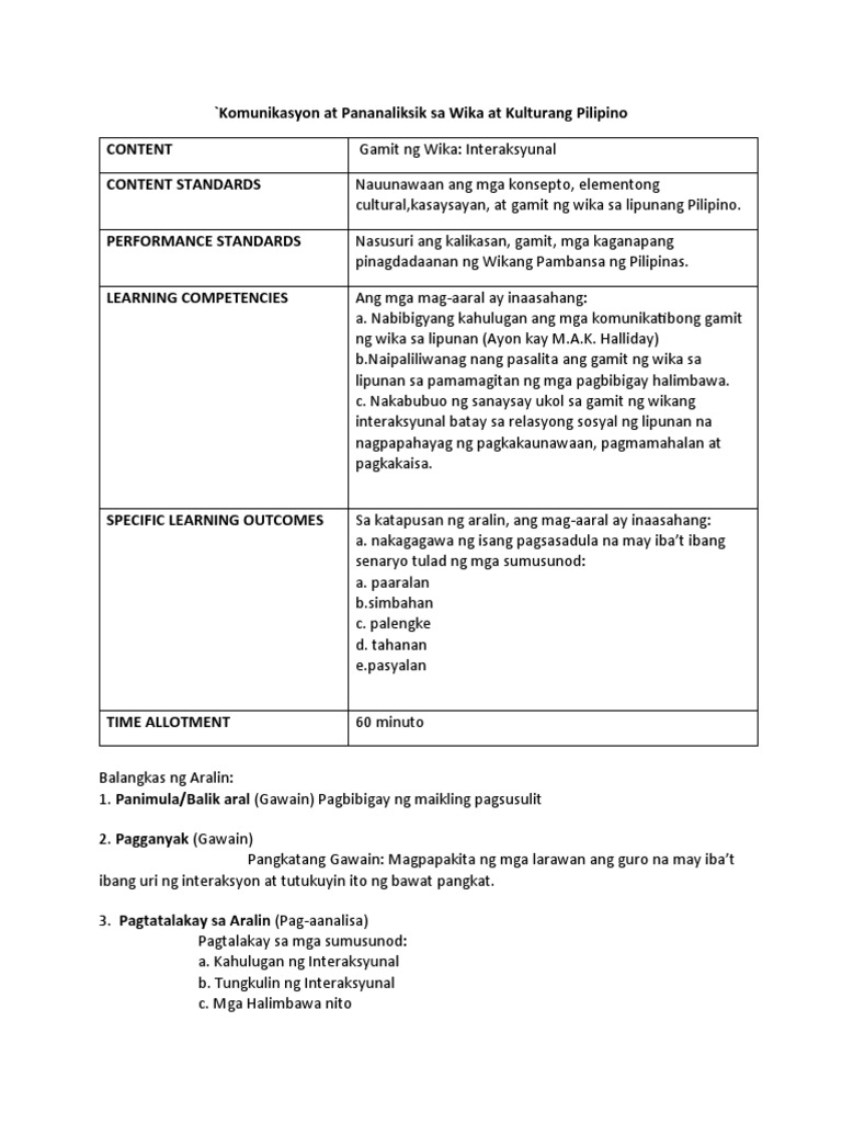 Interaksyunal Edited - Final | PDF