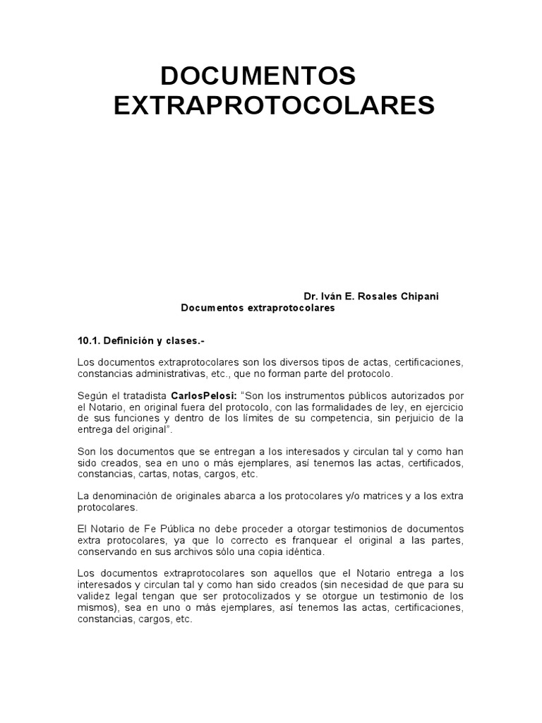 Documentos Extraprotocolares | PDF | Información del gobierno | Derecho Civil (Common Law)