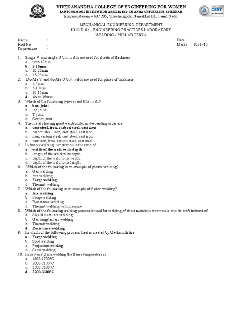 VCEW Welding Lab Tests | PDF | Welding | Construction