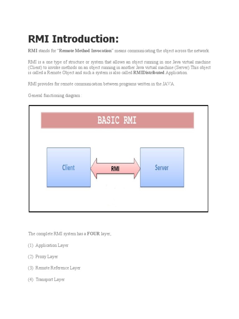 Rmi Components Pdf Java Programming Language Class Computer Programming