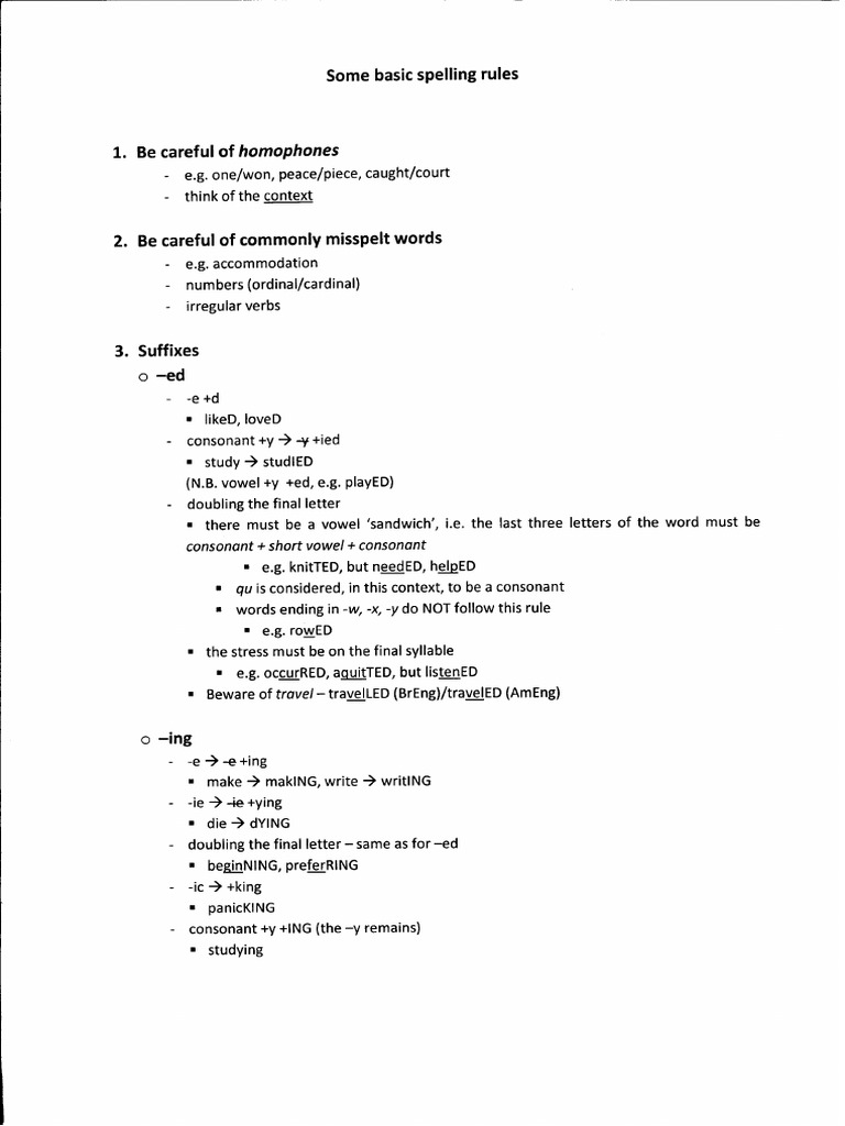 English Spelling Rules PDF | PDF