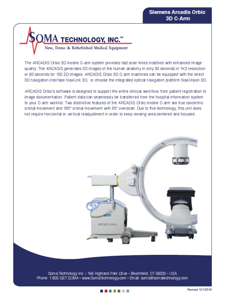 Siemens ARCADIS Orbic 3D | PDF | X Ray | Radiography