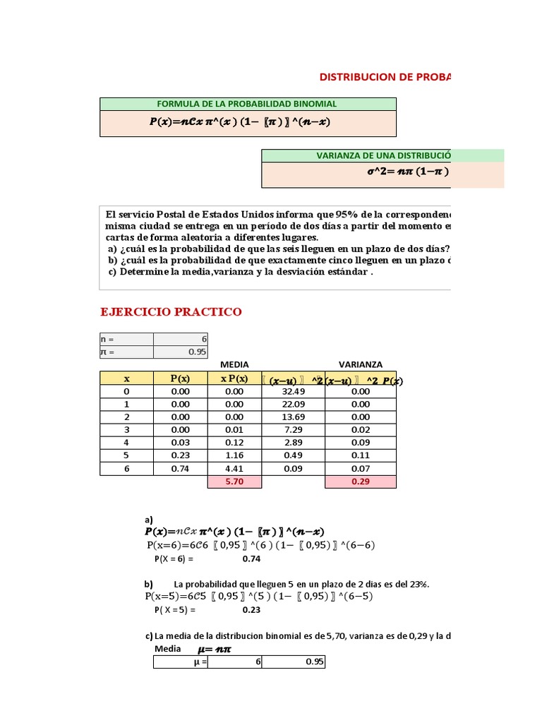 Distribucion de Probabilidad Binomial | PDF | Análisis matemático | Muestreo (Estadísticas)