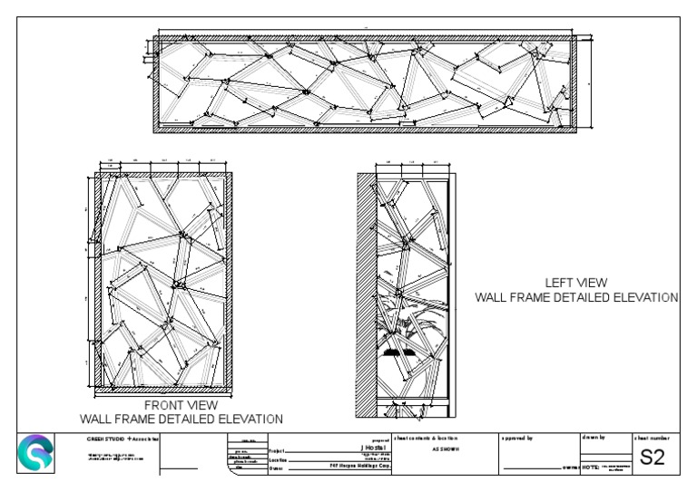Left View Wall Frame Detailed Elevation: J Hostel | PDF