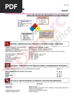 Hoja de Seguridad Limpiador Desinfectante | PDF | Agua | Toxicidad