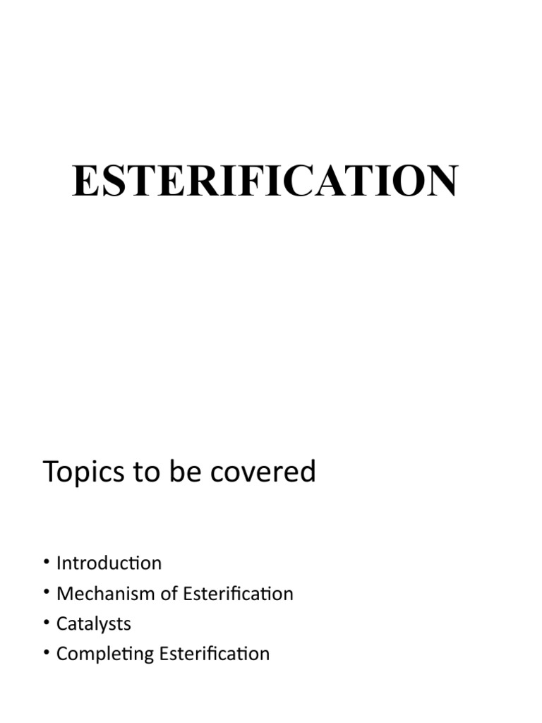 Esterification Pdf Ester Catalysis