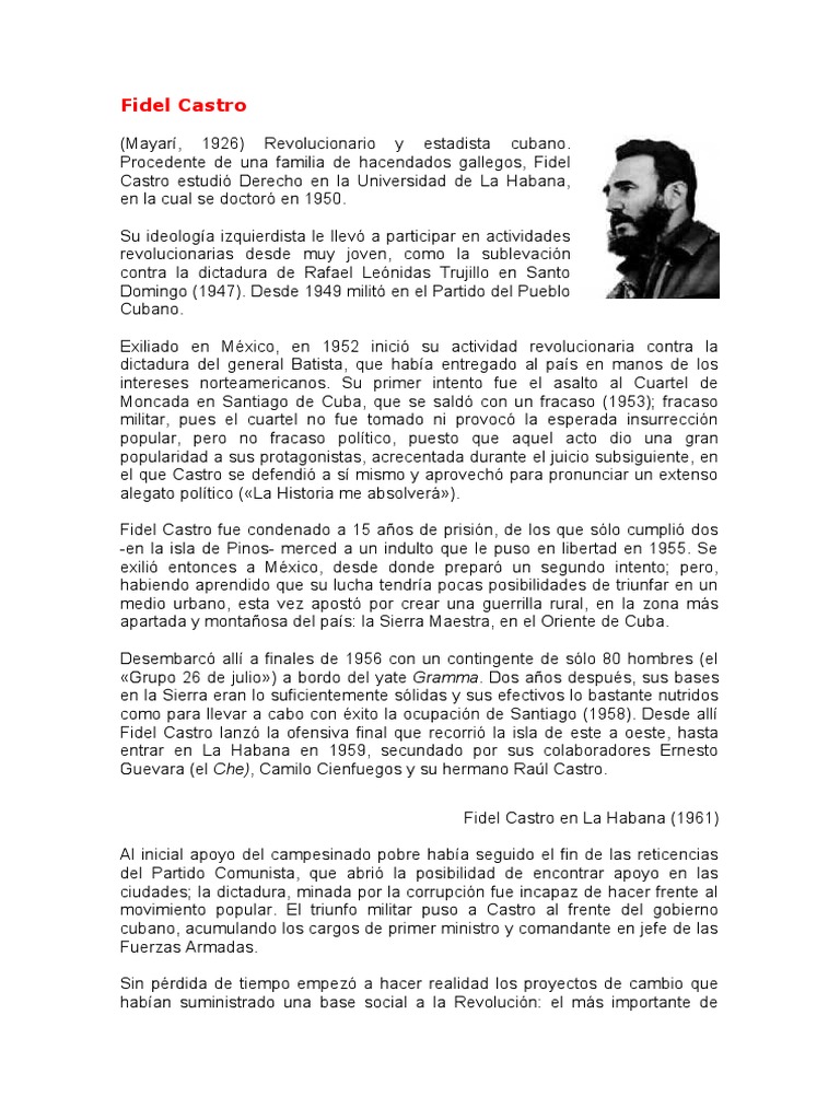 Fidel Castro | PDF | Fidel Castro | Raúl Castro