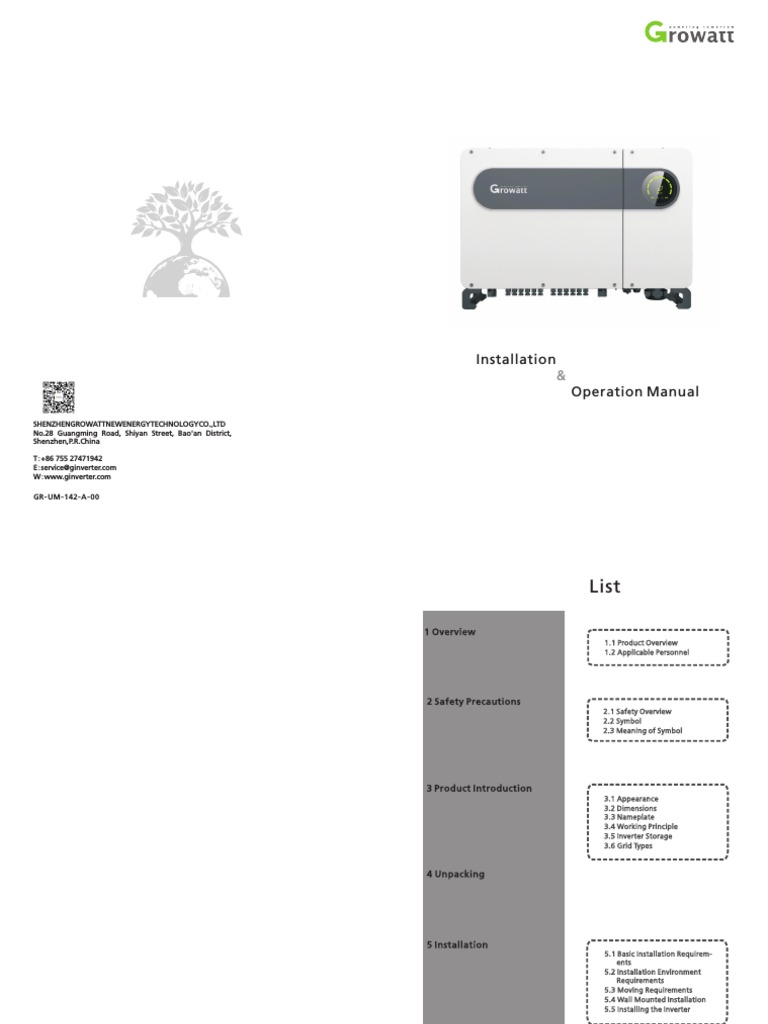 Growatt MAX Series Inverter Manual | PDF | Power Inverter | Alternating ...