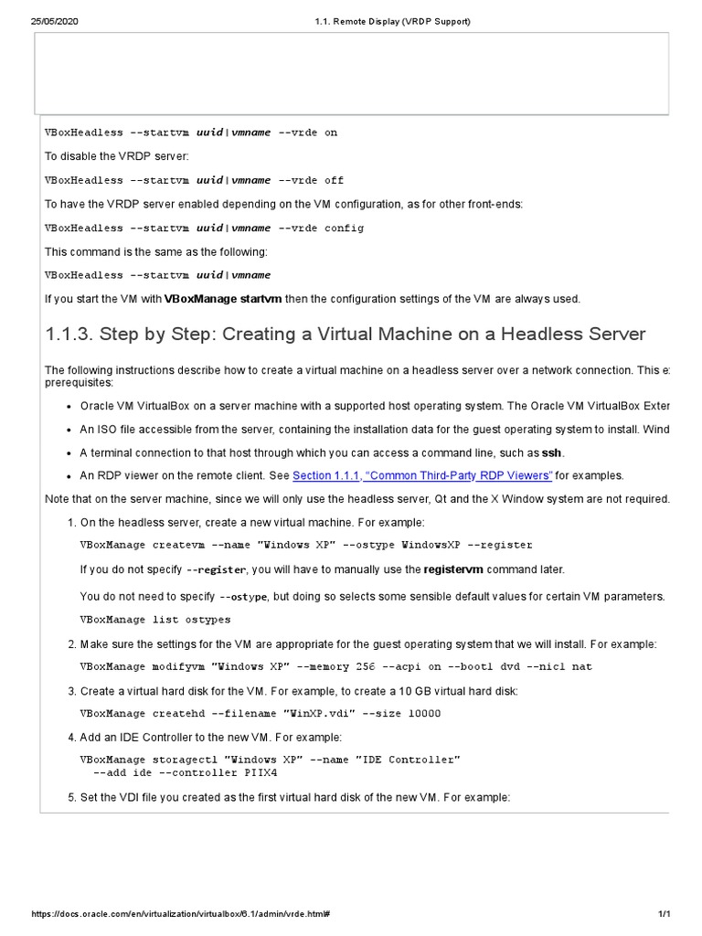 1.1. Remote Display (VRDP Support) | PDF | System Software | Computer Architecture
