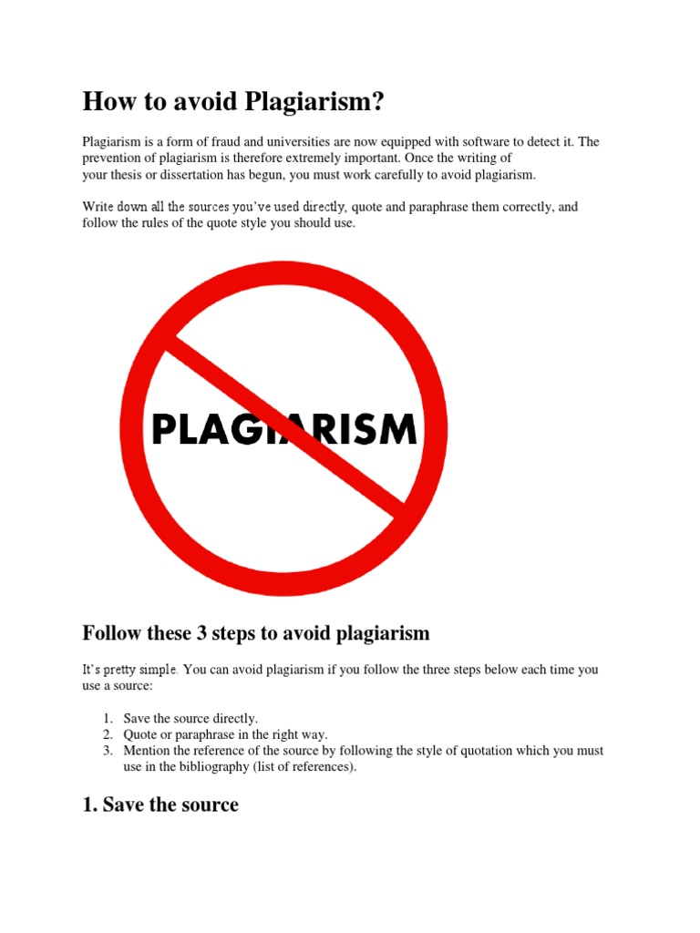How To Avoid Plagiarism | PDF | Citation | Plagiarism