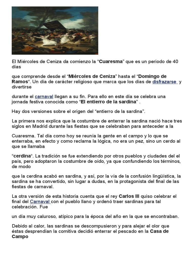 Origen del Entierro de la Sardina | PDF