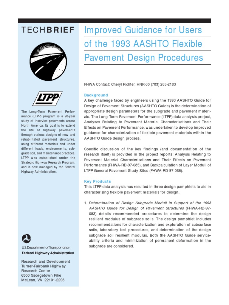 Improved Guidance For Users of The 1993 AASHTO Flexible Pavement Design ...