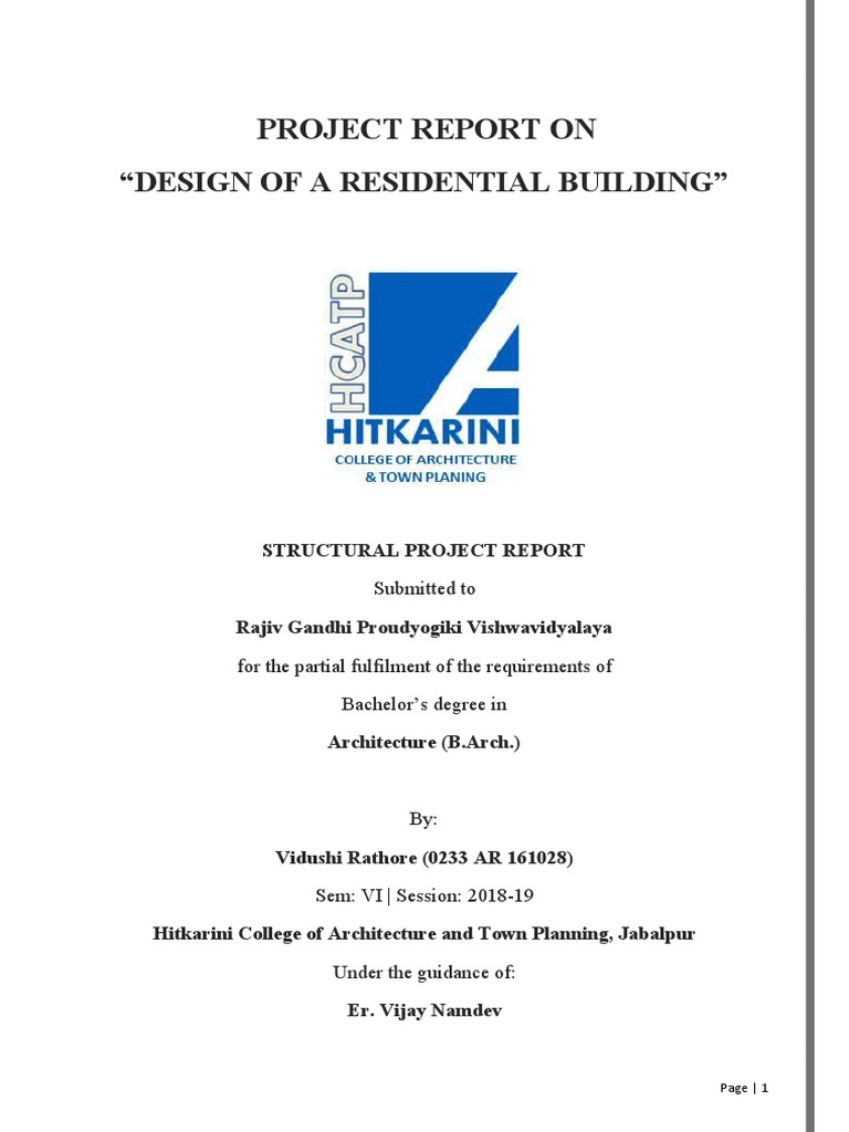 Project Report On: "Design of A Residential Building" | PDF | Room ...
