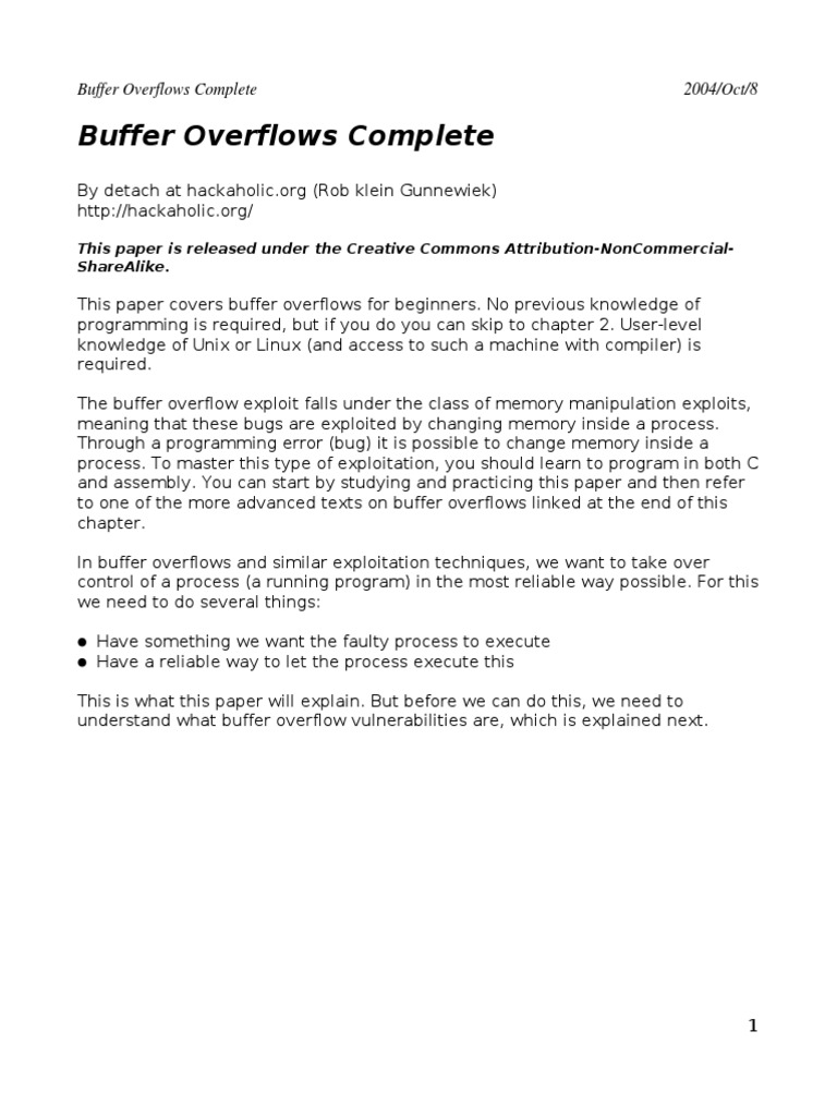 Buffer Overflows Complete | PDF | Subroutine | Assembly Language