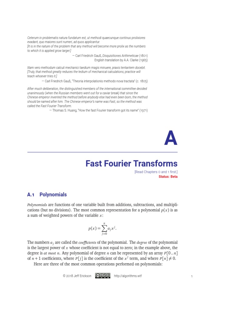 Fast Fourier Transforms | PDF | Fast Fourier Transform | Polynomial