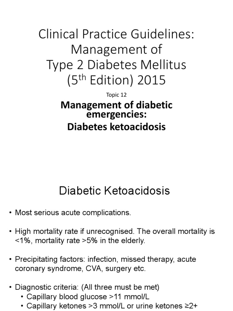 DKA Management Guidelines for Type 2 Diabetes | PDF | Diabetes | Physiology