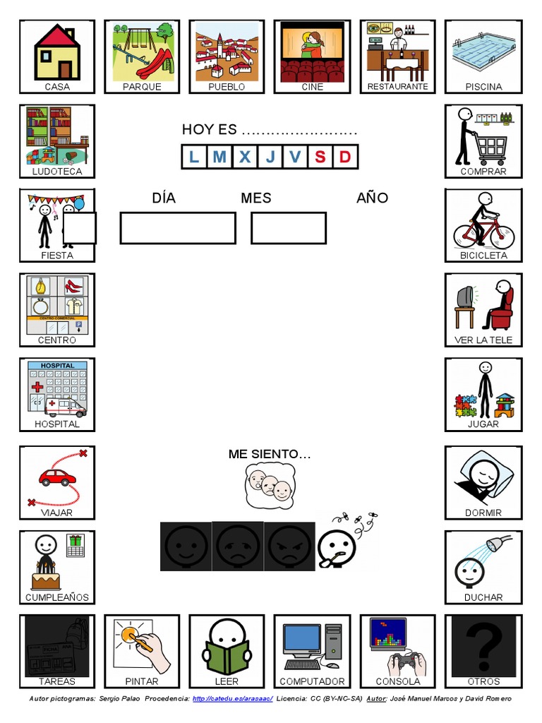Agenda Visual Diaria con Pictogramas | PDF