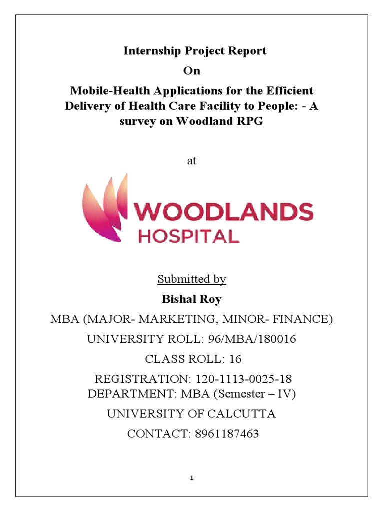 Internship Project Report On Mobile-Health Applications For The ...