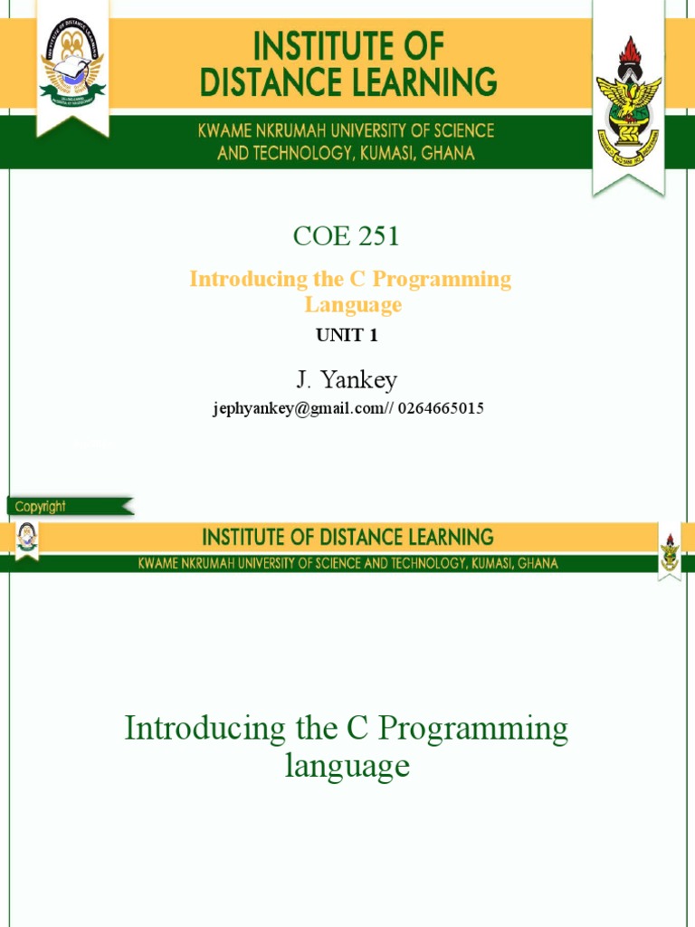 Coe 251 Unit 1 | PDF | Variable (Computer Science) | Computer Programming