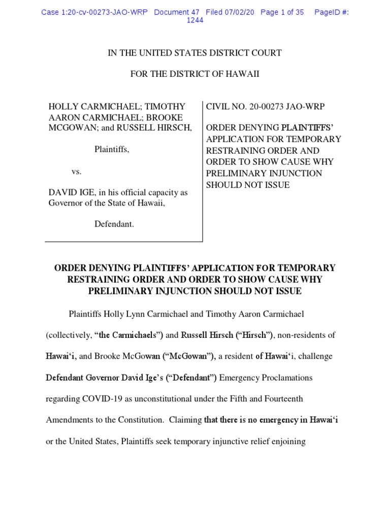 20200703 WEB Judge's Order | Fourteenth Amendment To The United States ...