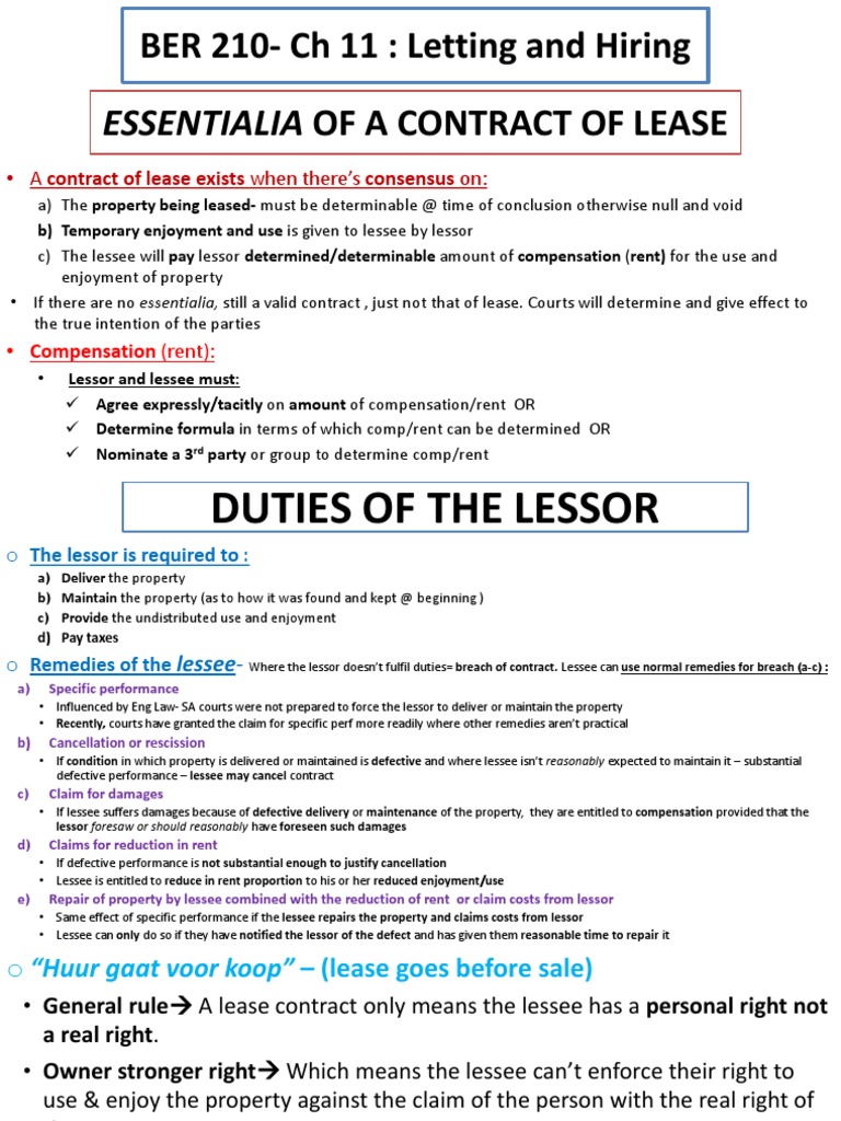 Lease Contract Essentials | PDF | Lease | Law And Economics