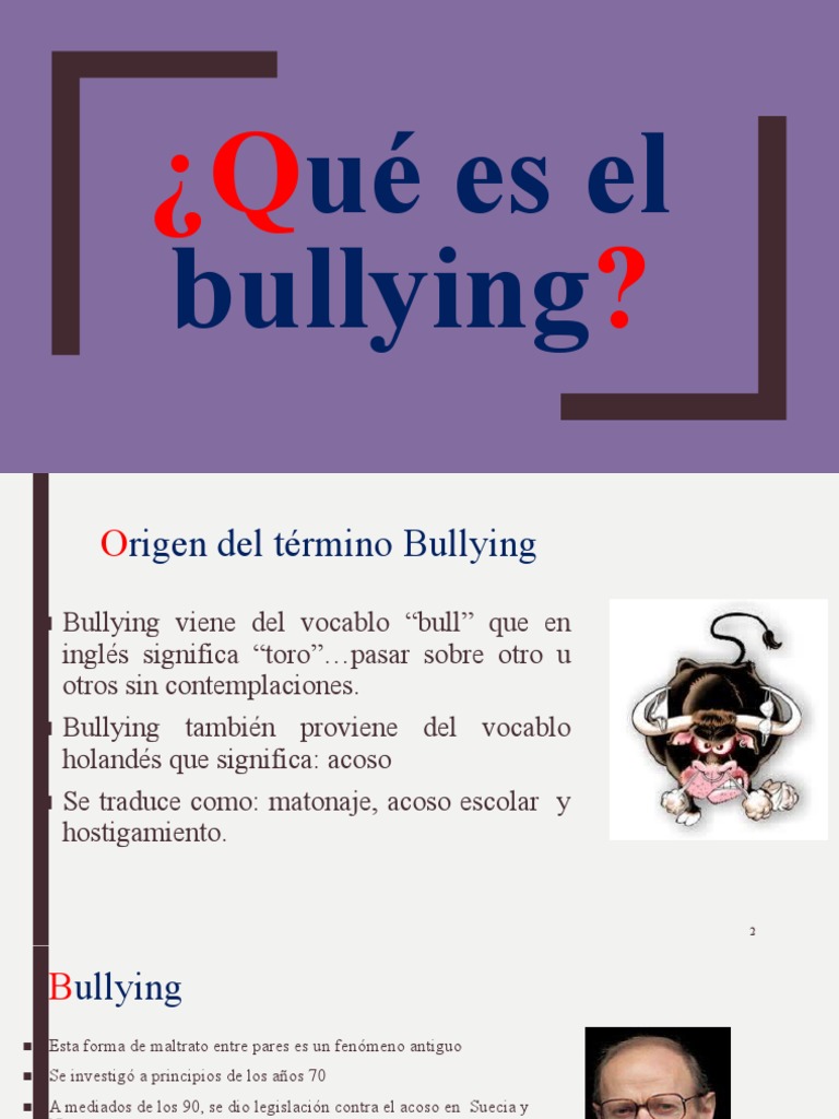 Presentación sobre el Bullying Escolar | PDF | Agresión | Instituciones ...