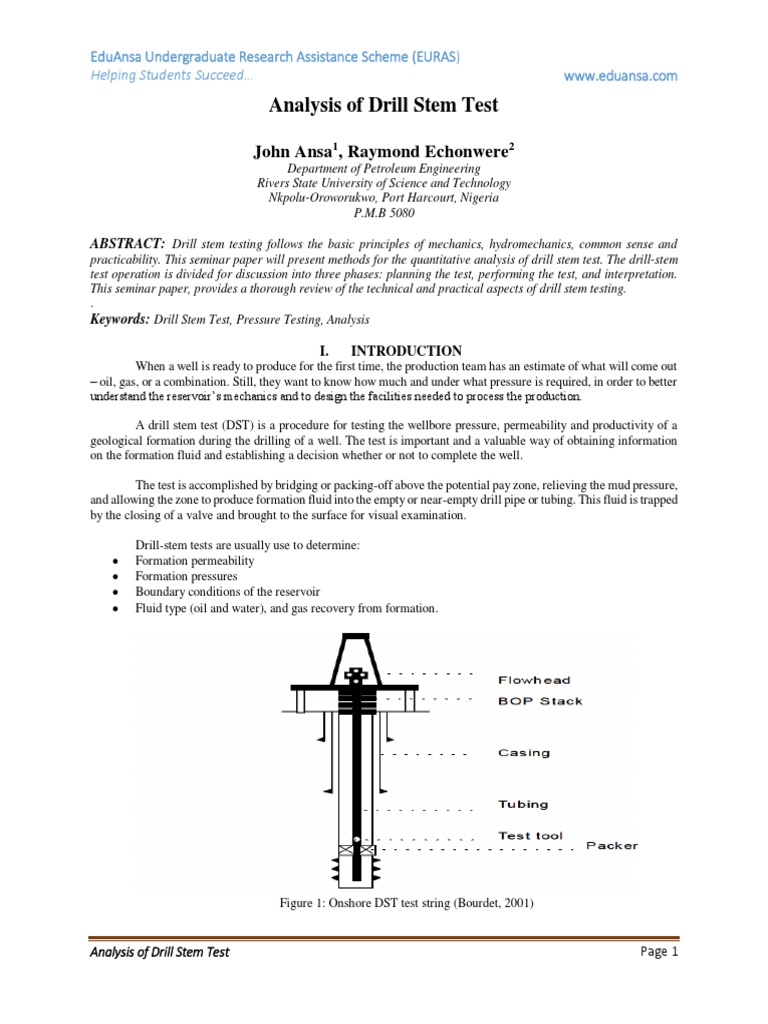 Analysis of Drill Stem Test: John Ansa, Raymond Echonwere | PDF | Nature