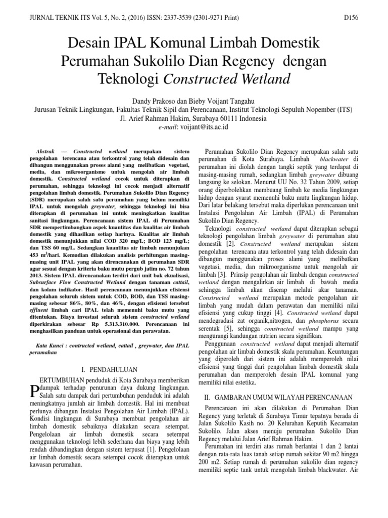 Desain Ipal Komunal Limbah Domestik Peru | PDF