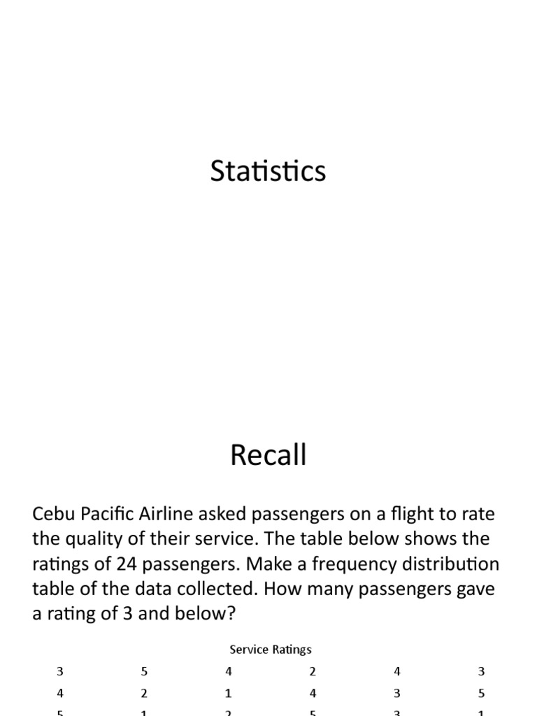 Statistics - Frequency Table and Graph | PDF | Aviation | Teaching ...