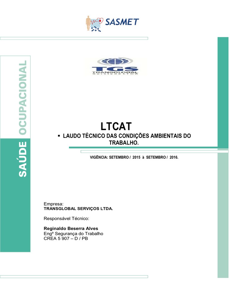 Ltcat Laudo Técnico Das Condições Ambientais Do Trabalho PDF | Download ...