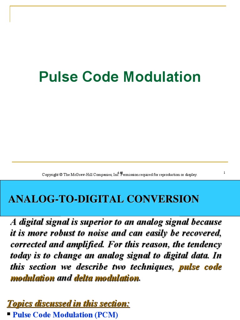 Pulse Code Modulation | PDF | Sampling (Signal Processing) | Modulation