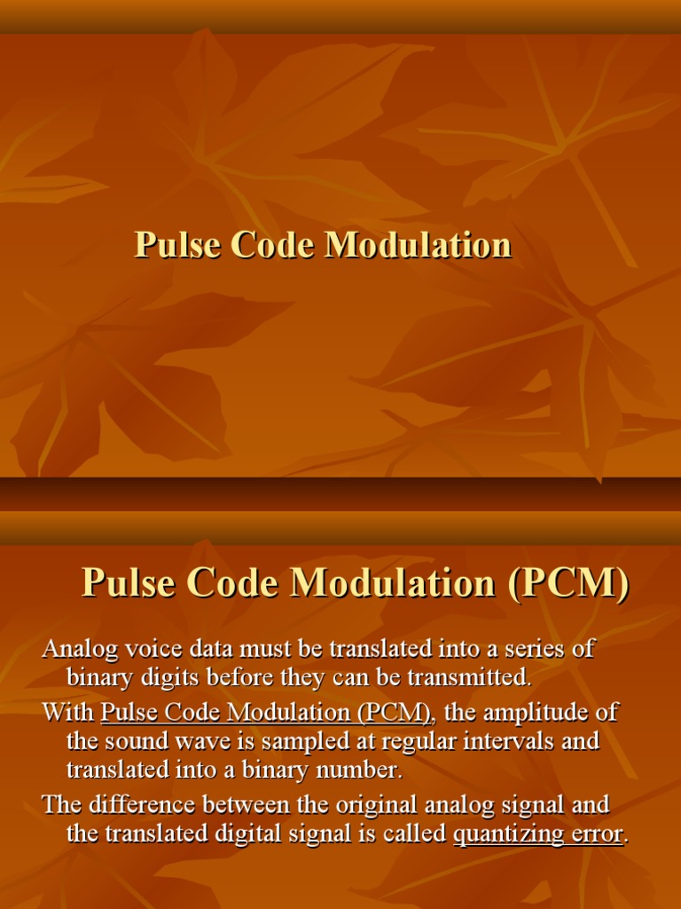 Pulse Code Modulation | PDF | Multiplexing | Sampling (Signal Processing)