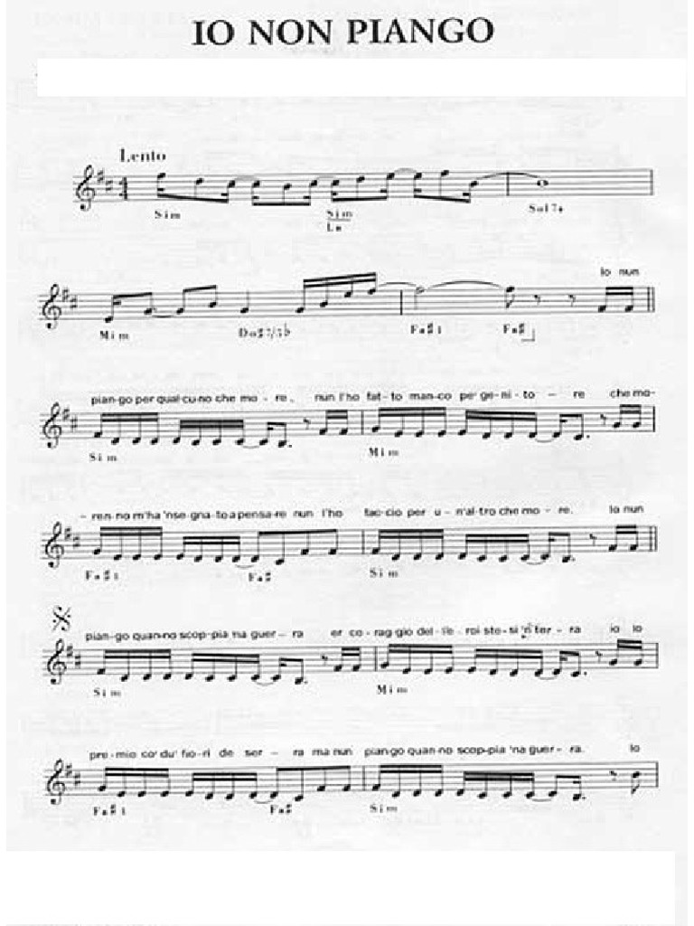Franco Califano - Io Non Piango Ù PDF | PDF