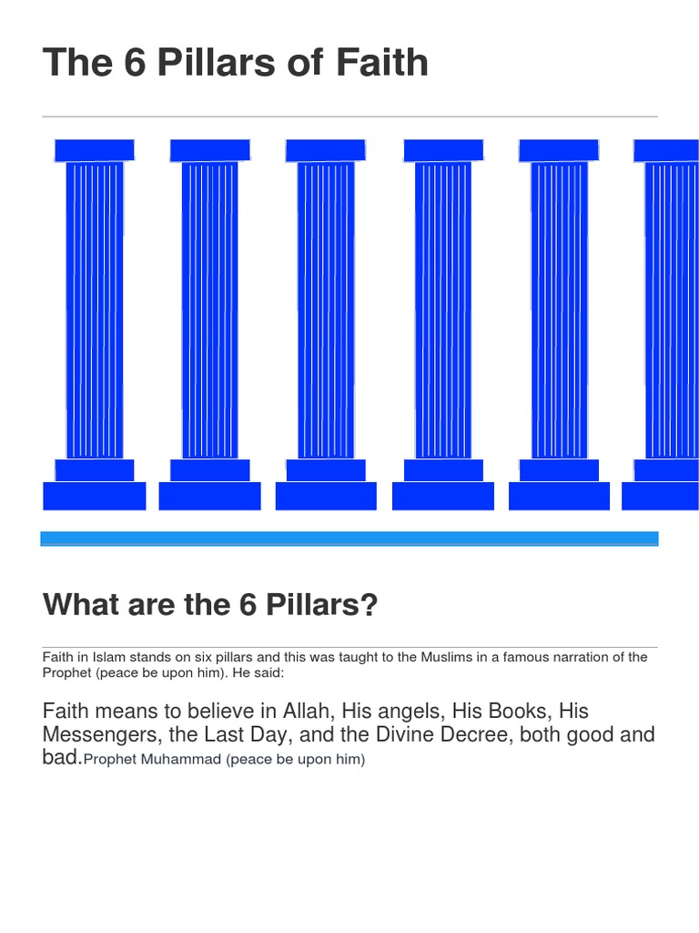 The 6 Pillars of Faith PDF | PDF | Prophets And Messengers In Islam | Quran
